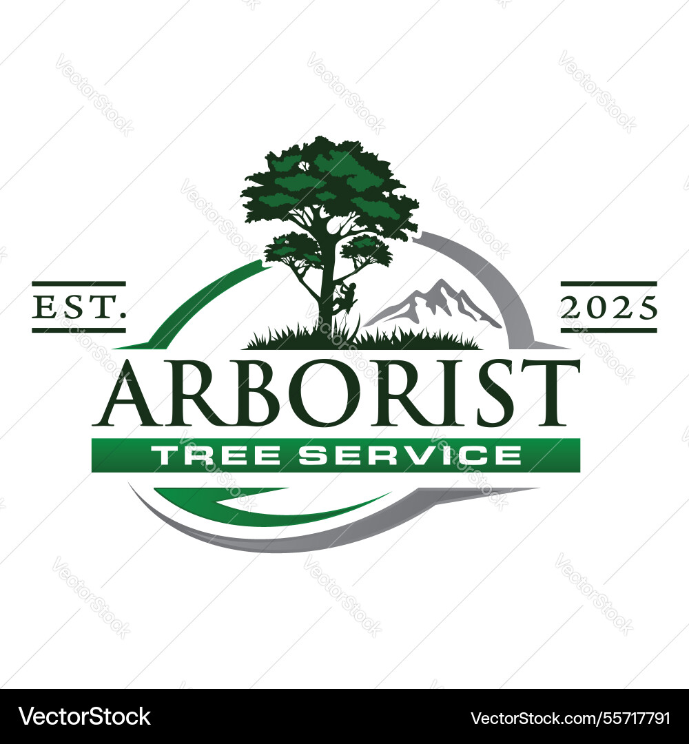 Arborist tree services logo design Royalty Free Vector Image