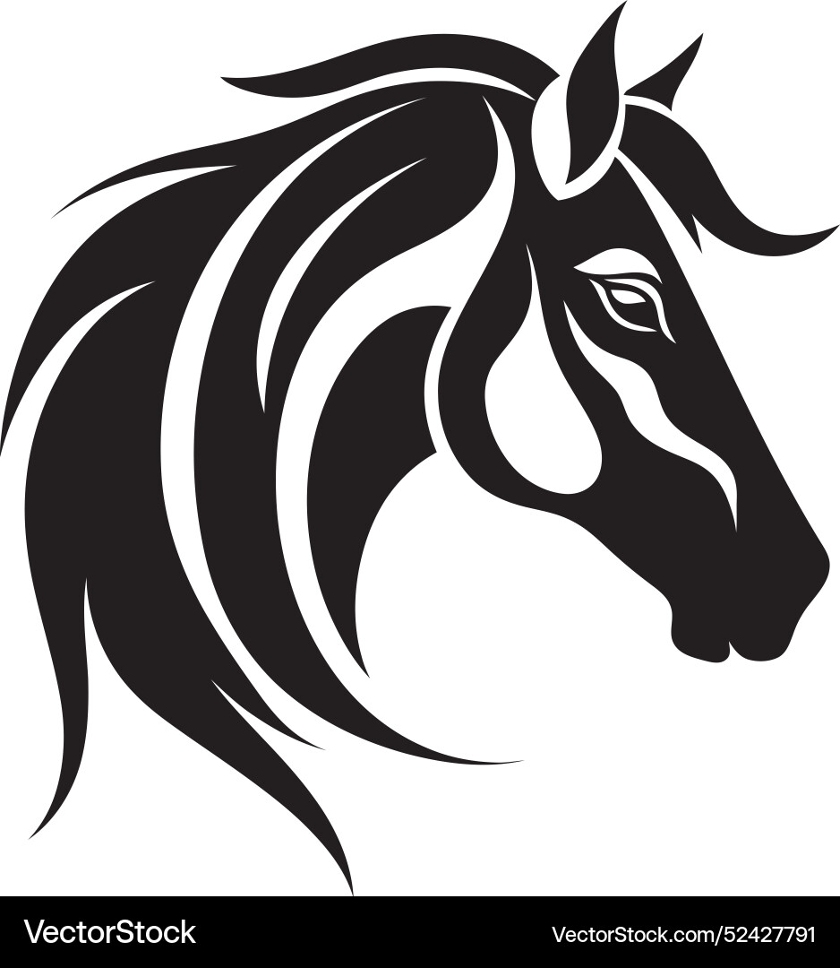 Bold black horse collectionequestrian elega Vector Image
