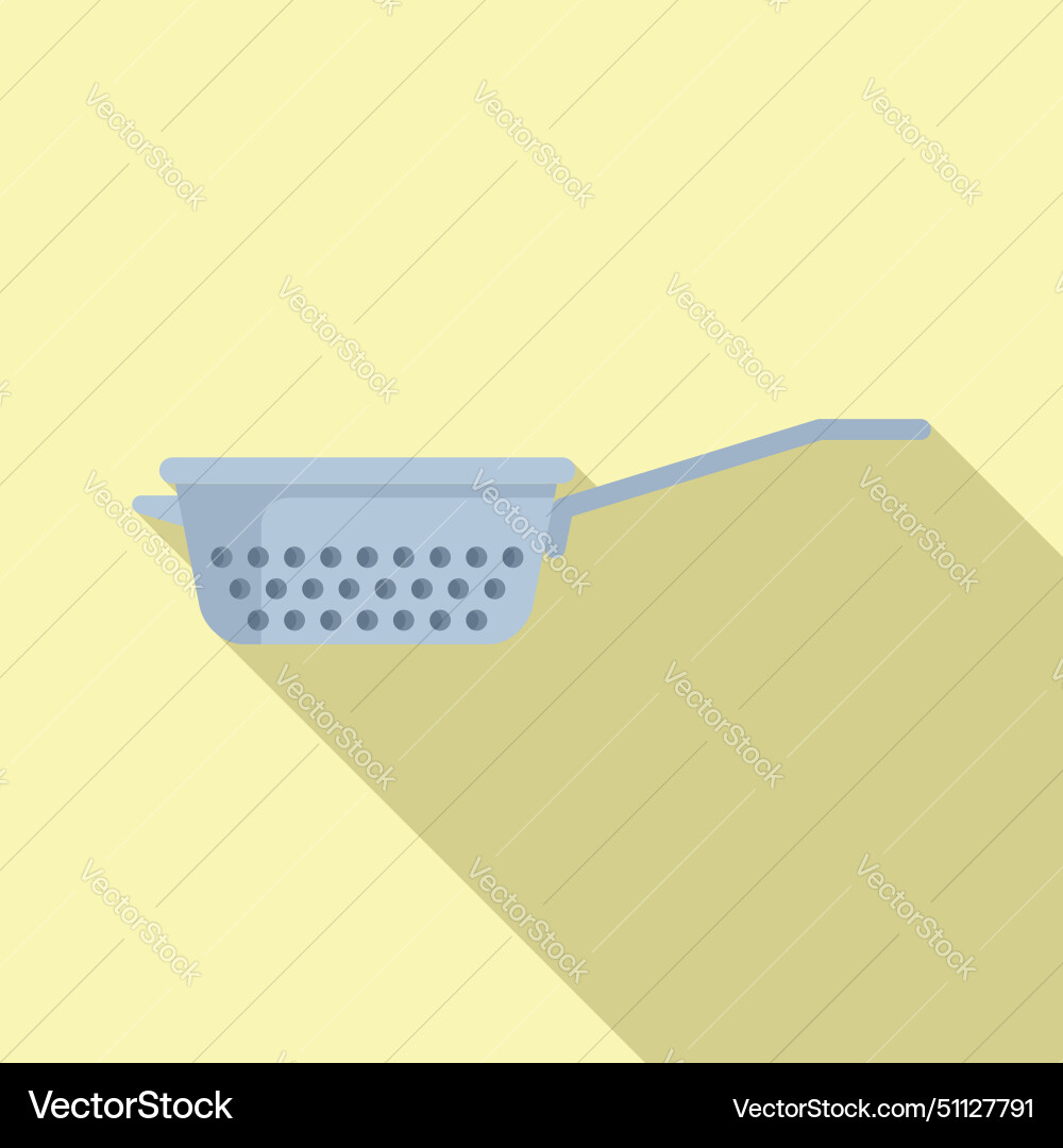Colander pot icon flat drain object Royalty Free Vector