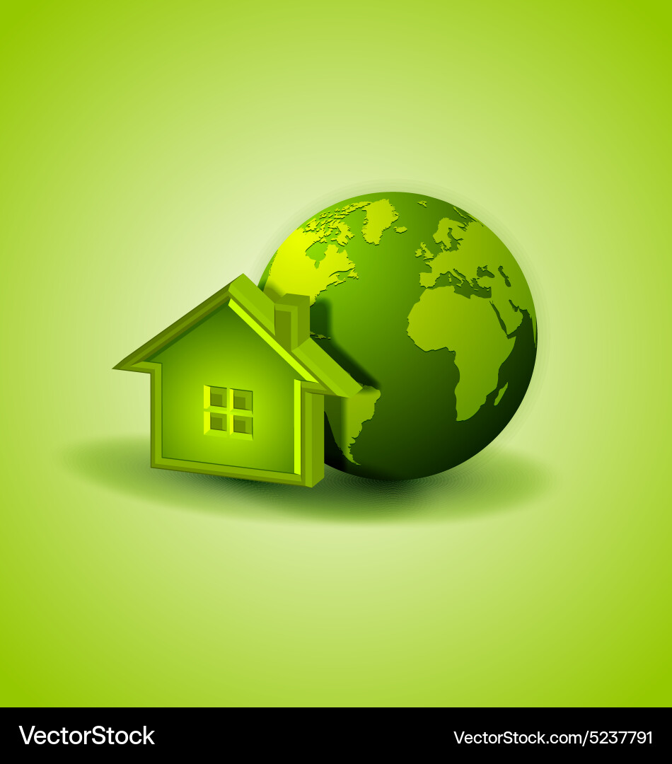 Earth and house icon Royalty Free Vector Image