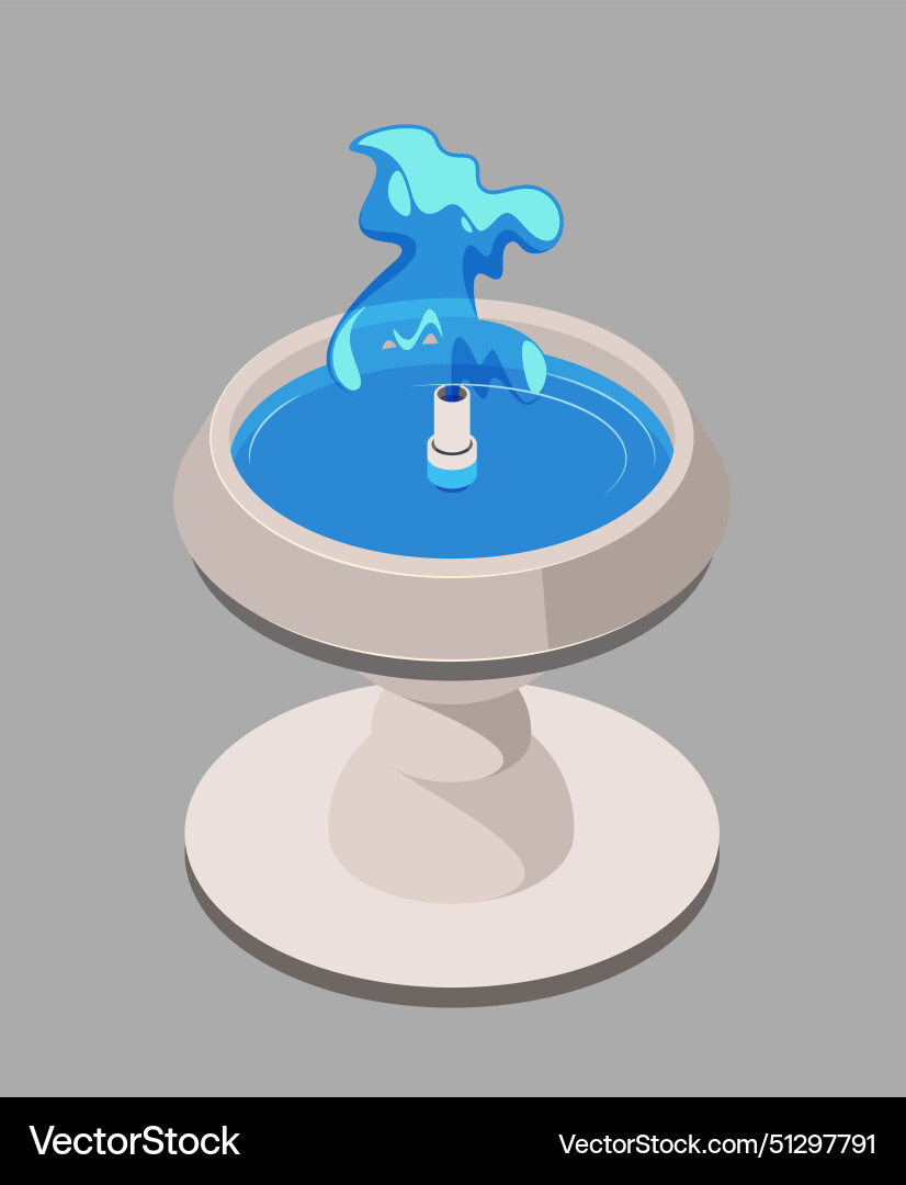 Fountain with splashing water graphic style Vector Image