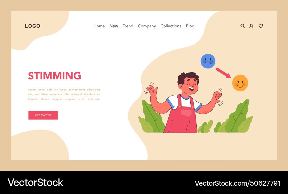 Joyful representation of stimming flat Royalty Free Vector