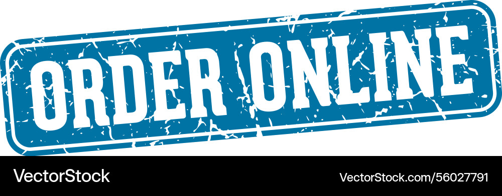Order online rectangular sign stamp Royalty Free Vector