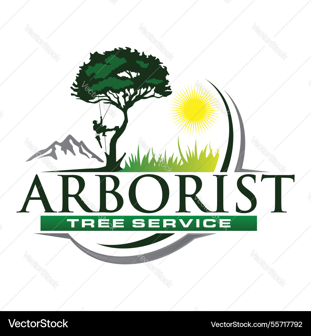 Arborist tree services logo design Royalty Free Vector Image