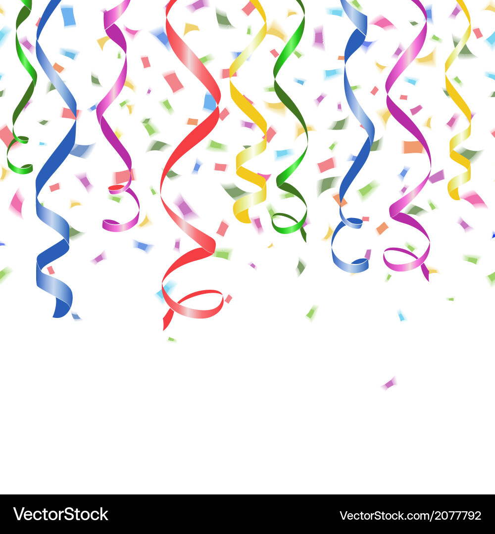 Colorful Confetti Streamers Royalty Free Vector Image