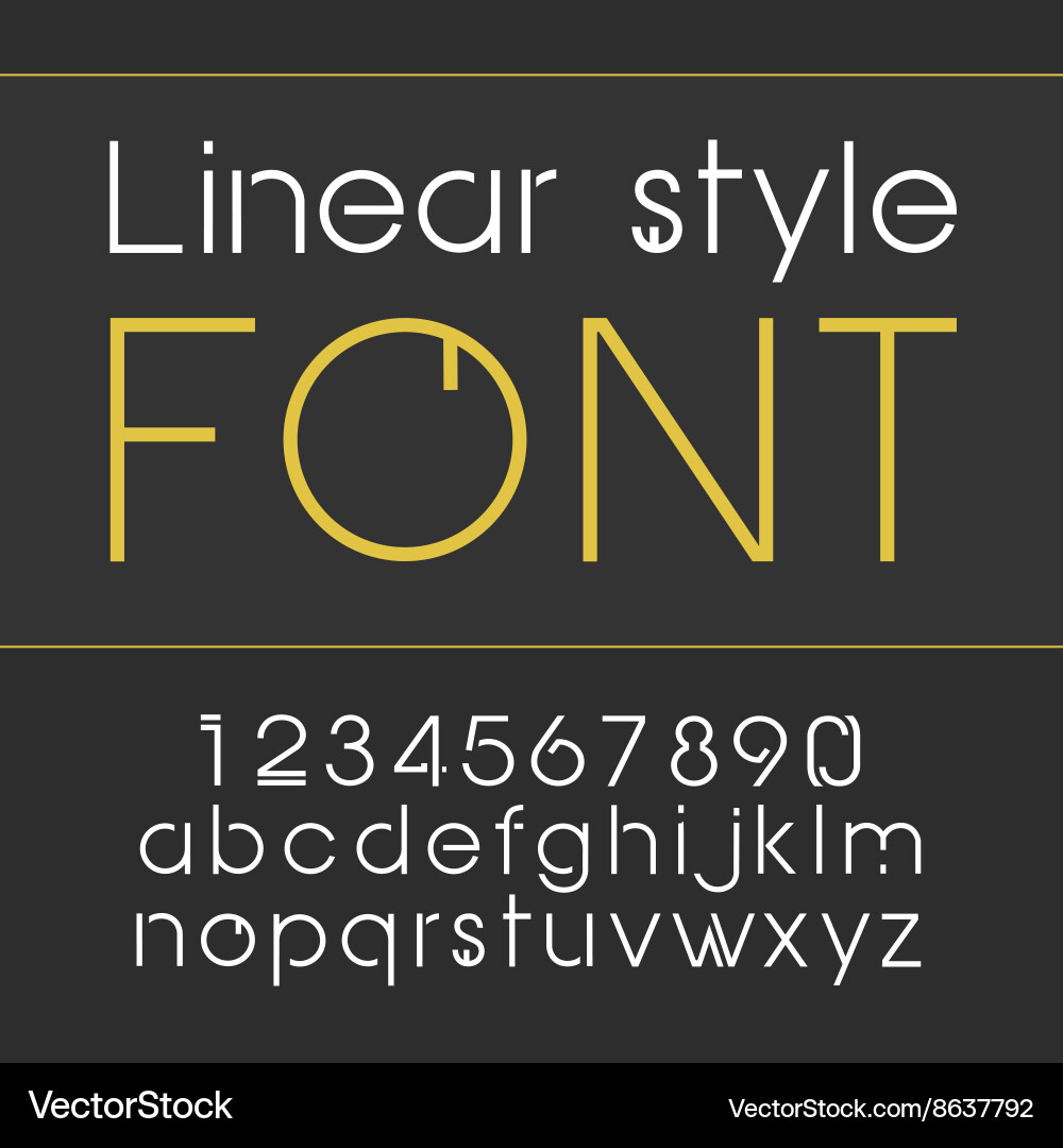 Linear font - simple and minimalistic – Royalty-Free Vector | VectorStock