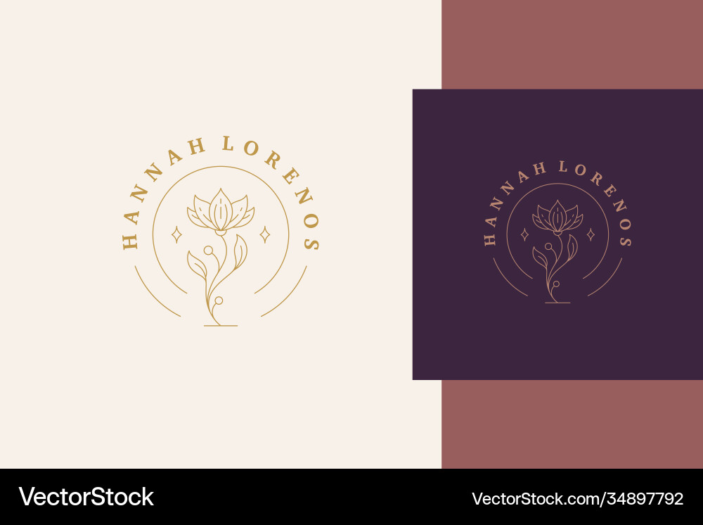 Outline graphic logo growing flower line style Vector Image