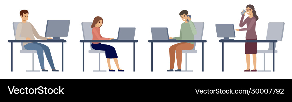 People in office managers work Royalty Free Vector Image