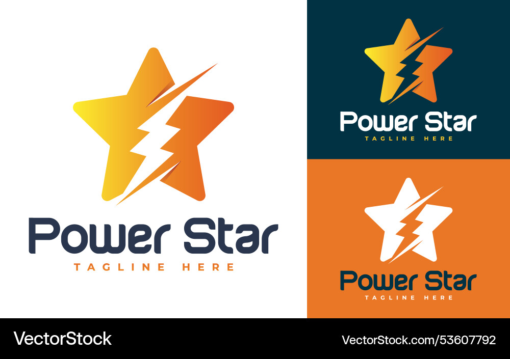 Power star or energy logo concept Royalty Free Vector Image