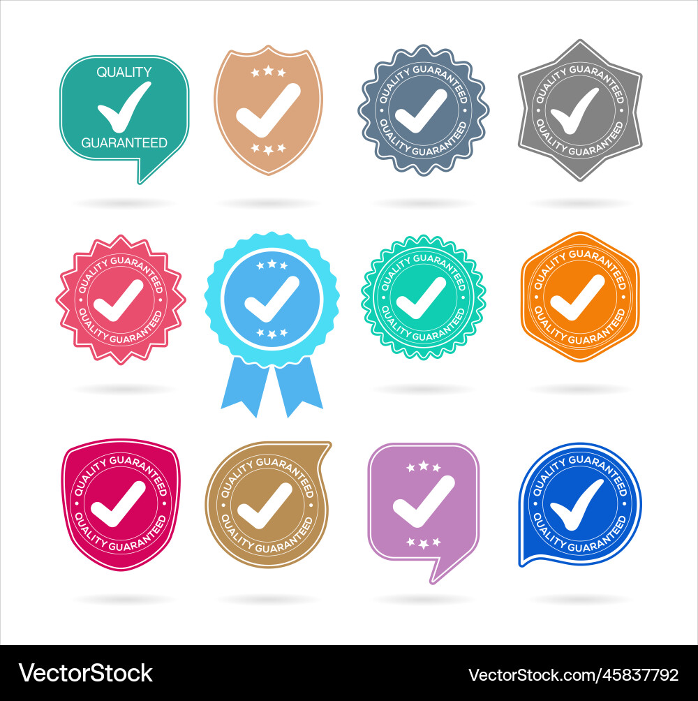 Quality guaranteed seal with check mark Royalty Free Vector