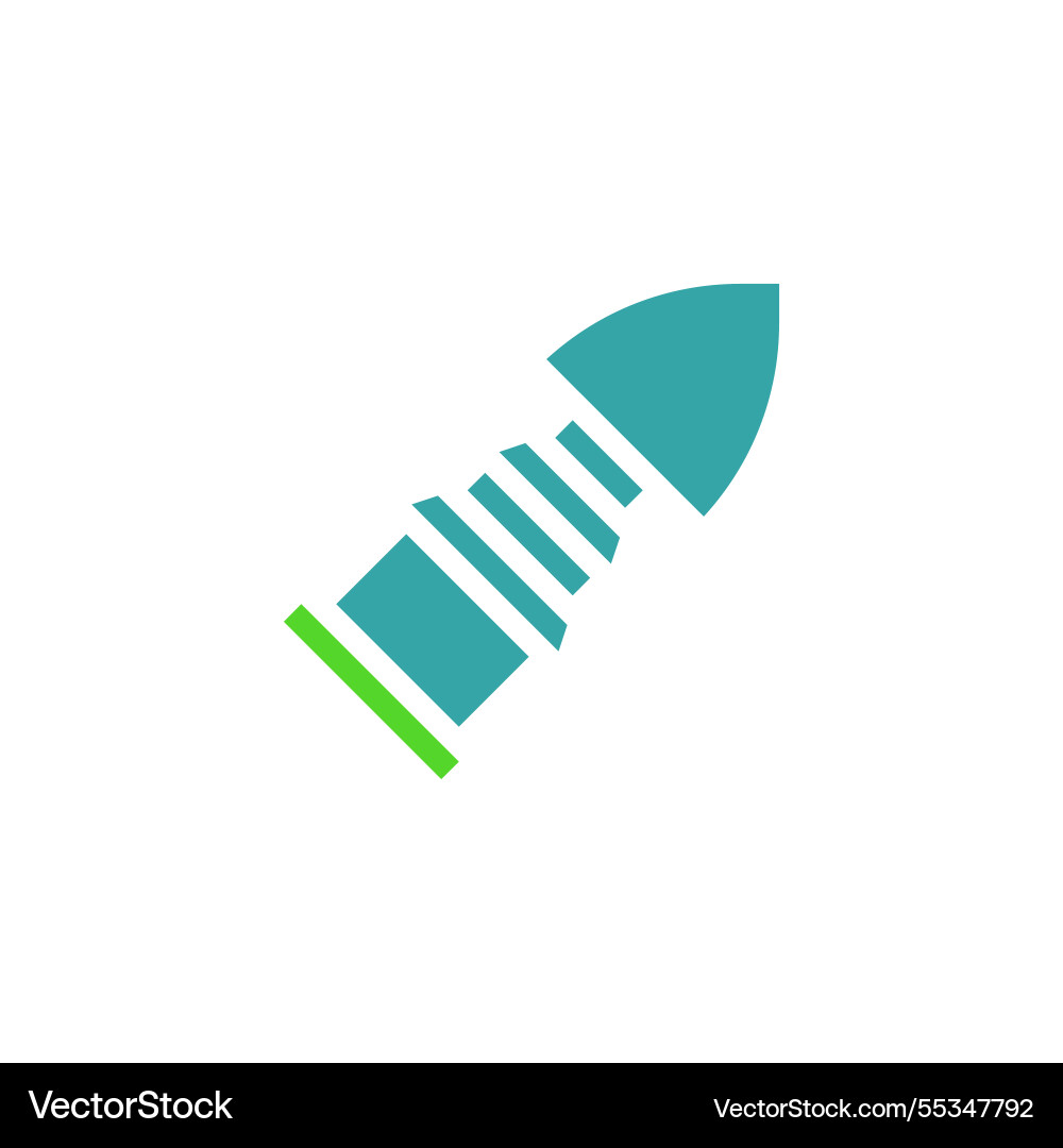 Teal and green rocket minimalist art Royalty Free Vector