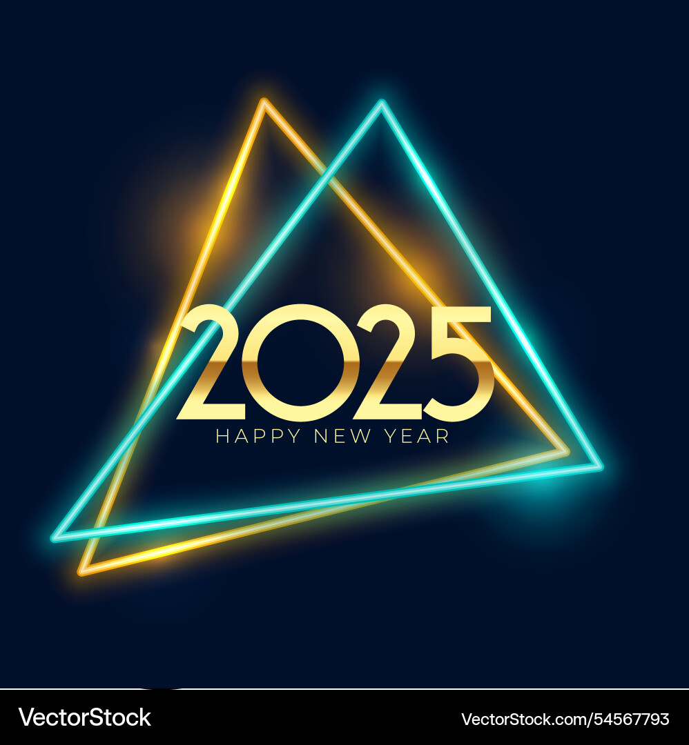 2025 new year party background with neon frame Vector Image