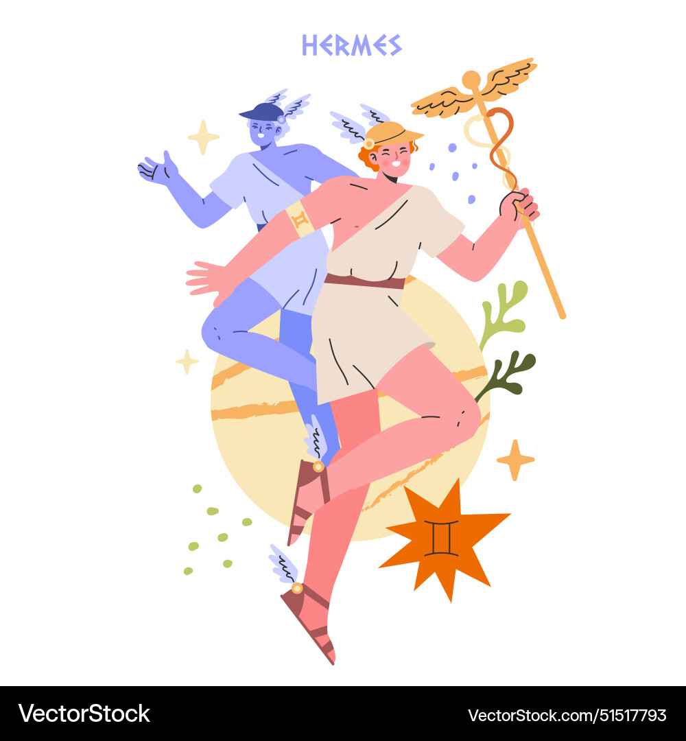 Ancient greek gods flat Royalty Free Vector Image