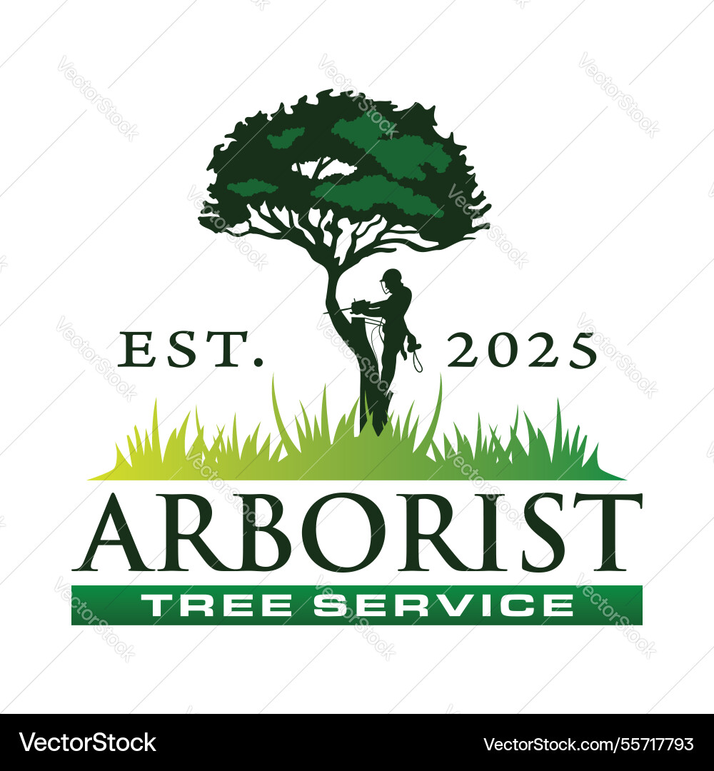 Arborist tree services logo design Royalty Free Vector Image