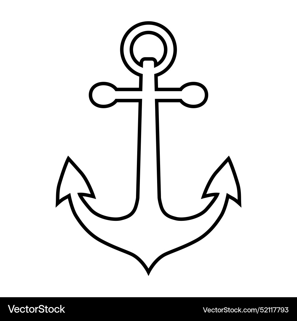 Black outline of anchor Royalty Free Vector Image