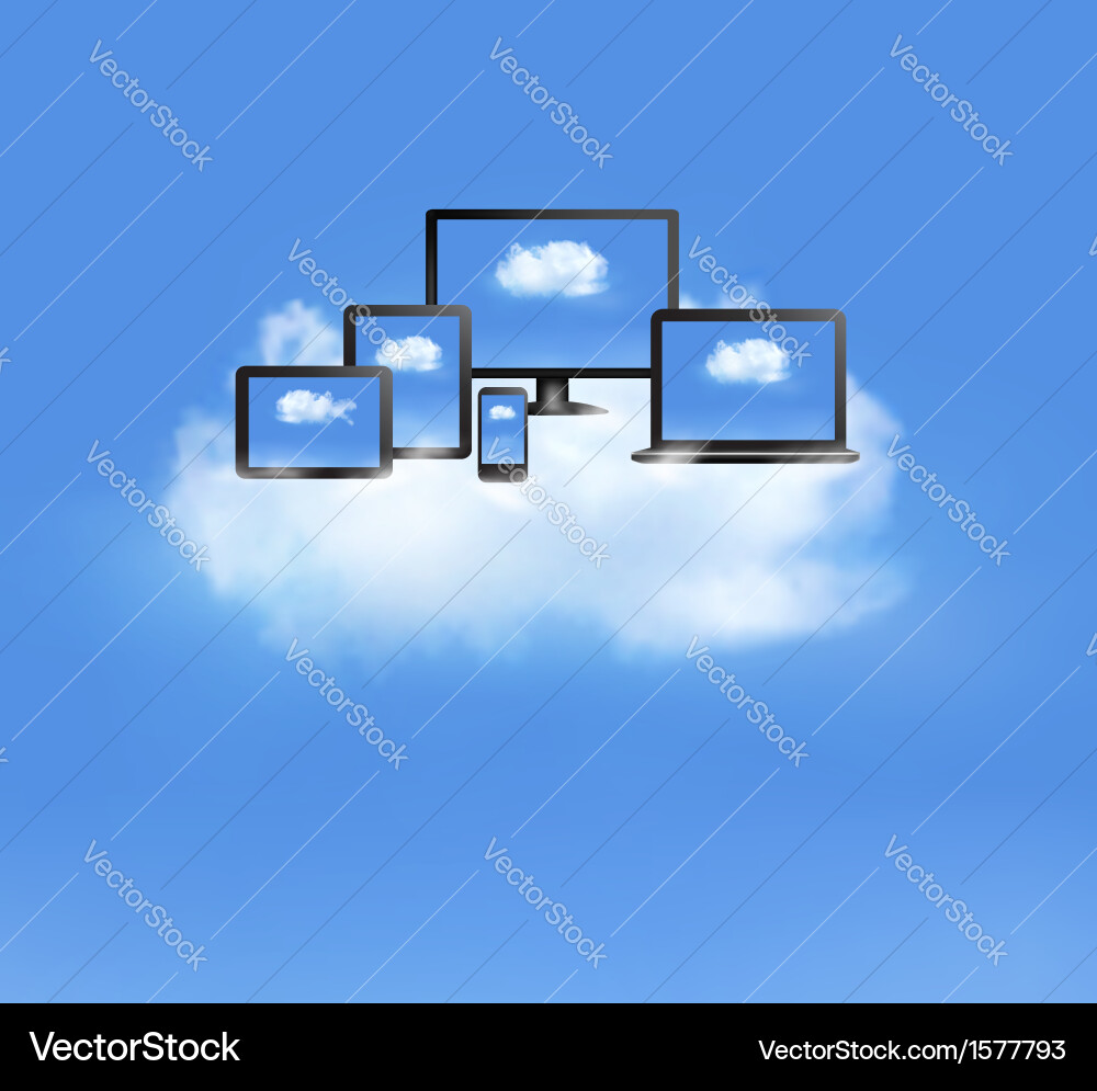 Cloud computing concept all computer devices Vector Image