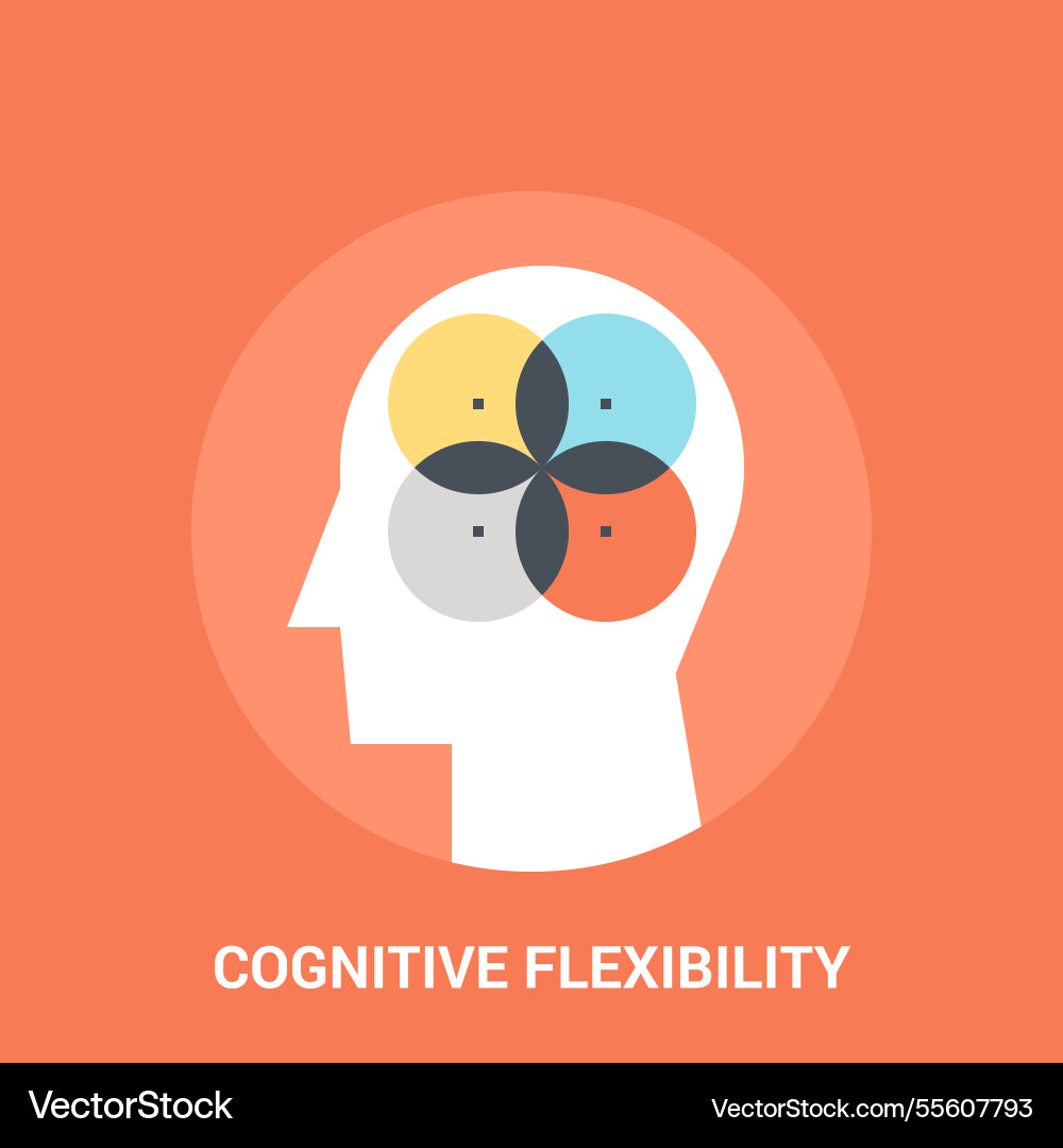 Cognitive flexibility flat icon design concept Vector Image