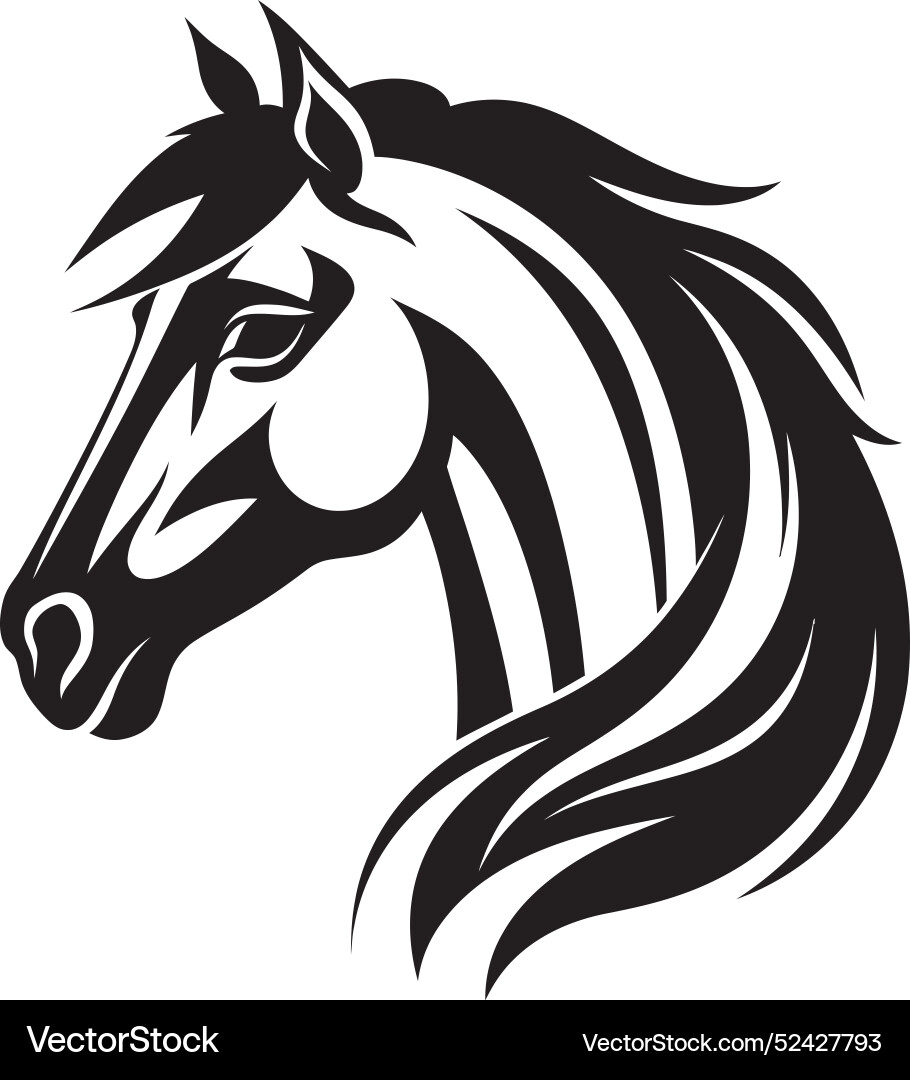 Dynamic stallion monochrome masterysweeping horse Vector Image