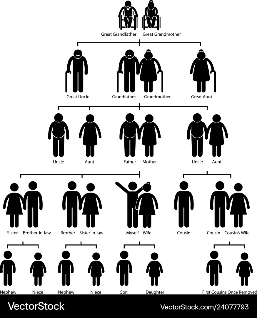 Family Tree Icon Set Royalty Free Vector Image