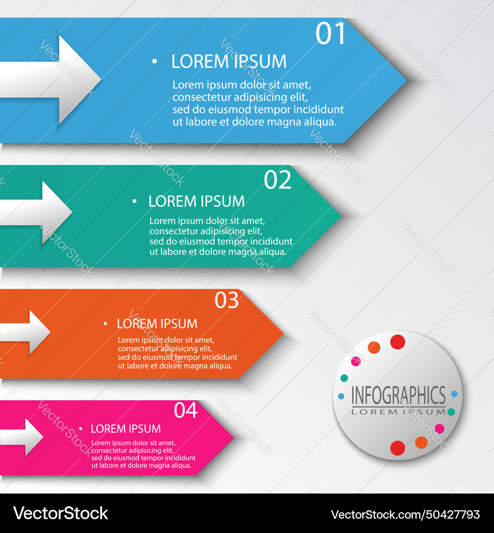 Four step info graphic design modern Royalty Free Vector