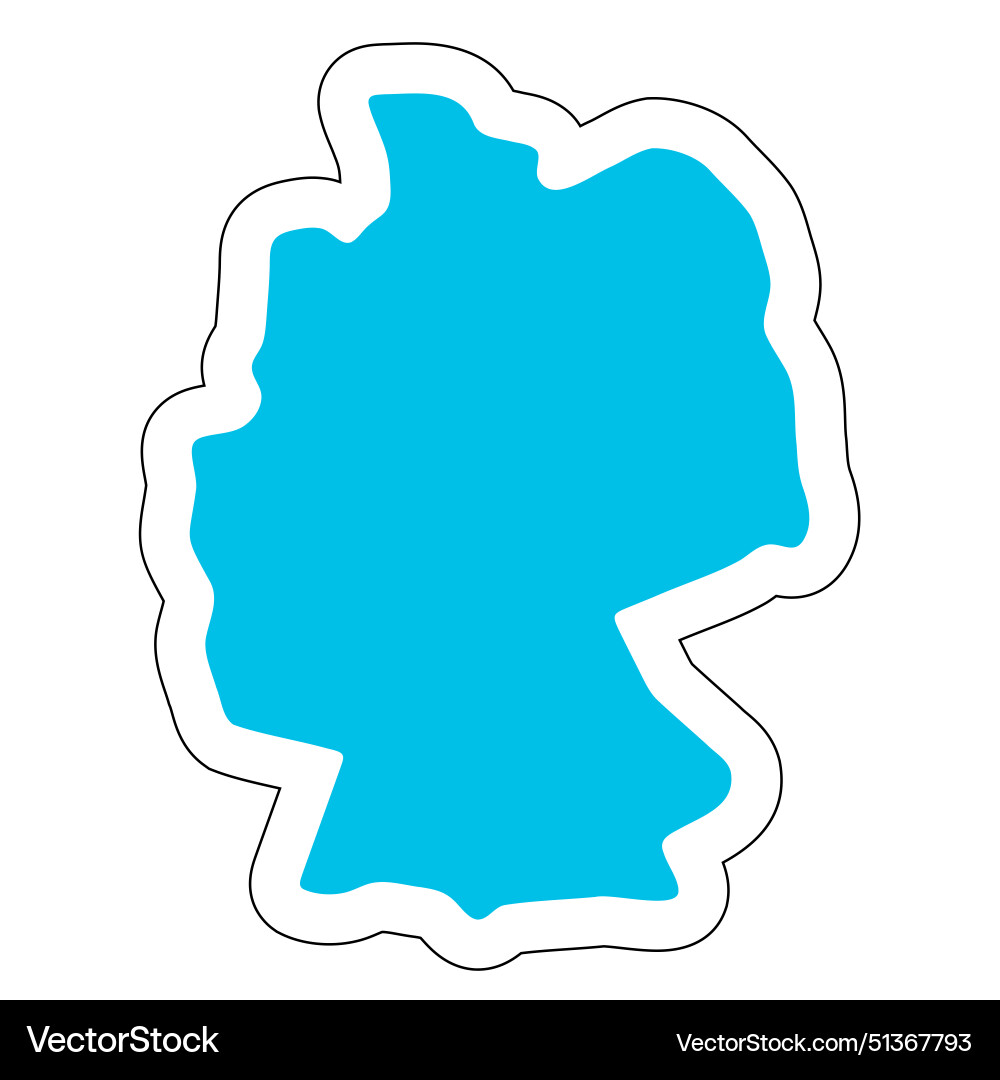 Germany country map sticker Royalty Free Vector Image