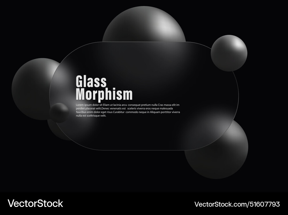 Glass morphism style banner and black Royalty Free Vector