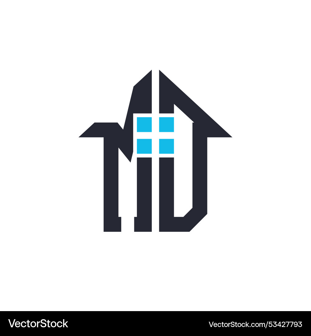 Initials md house logo design creative letter Vector Image