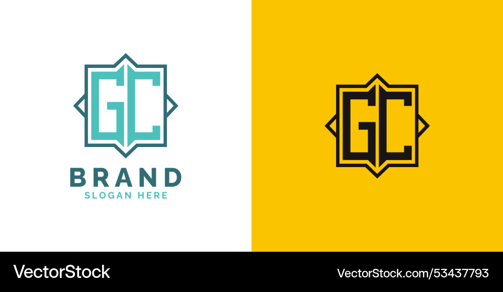 Modern gc monogram logo design initial letter gc Vector Image