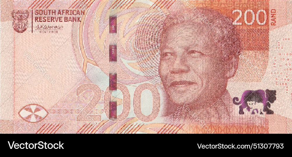 Obverse high polygonal pixel mosaic banknote 200 Vector Image