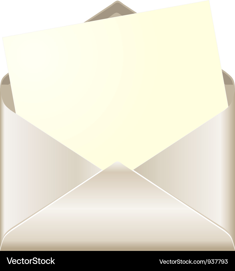 Open envelope with card Royalty Free Vector Image