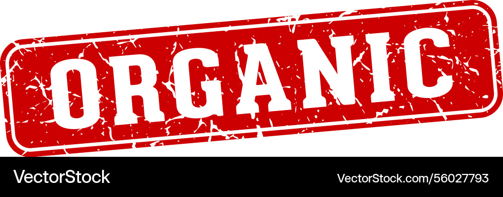 Organic rectangular sign organic stamp Royalty Free Vector