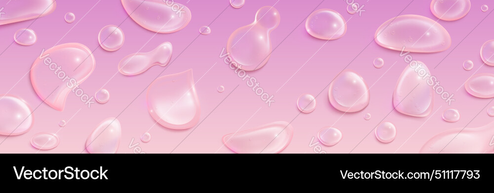 Pink background with transparent water or gel drop