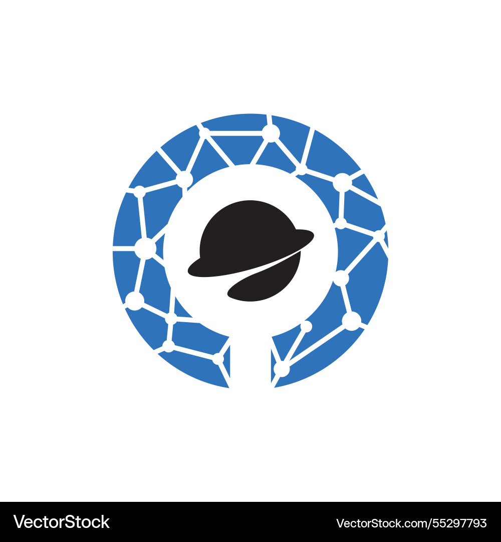 Planetary network logo Royalty Free Vector Image