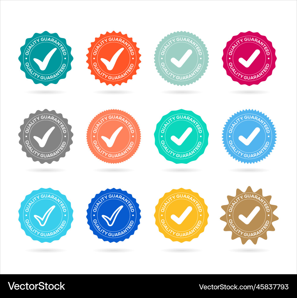 Quality guaranteed seal with check mark Royalty Free Vector