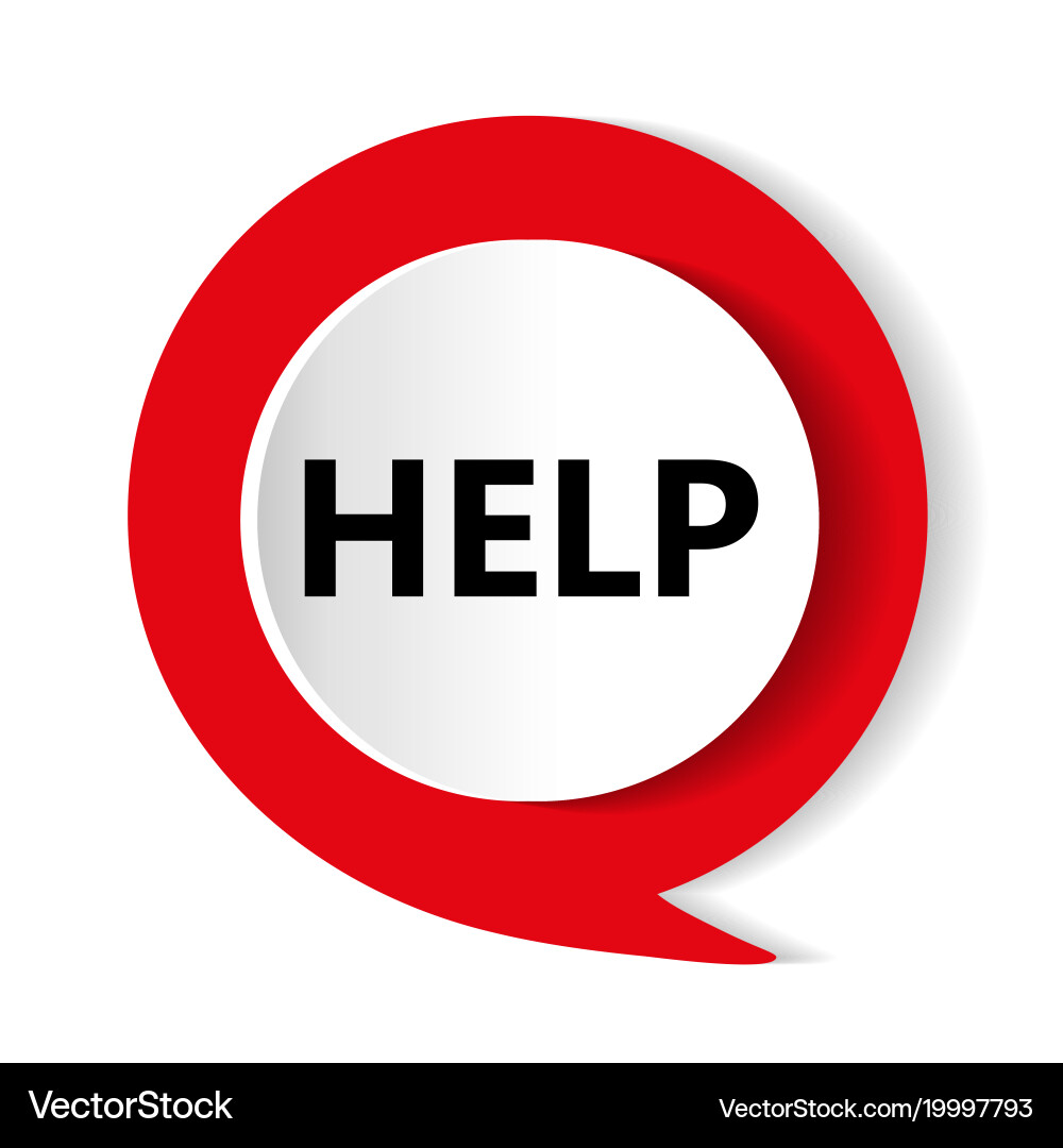 Red button help icon Royalty Free Vector Image