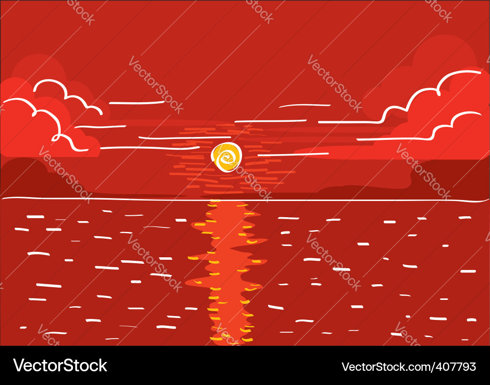 Red sunset Royalty Free Vector Image - VectorStock