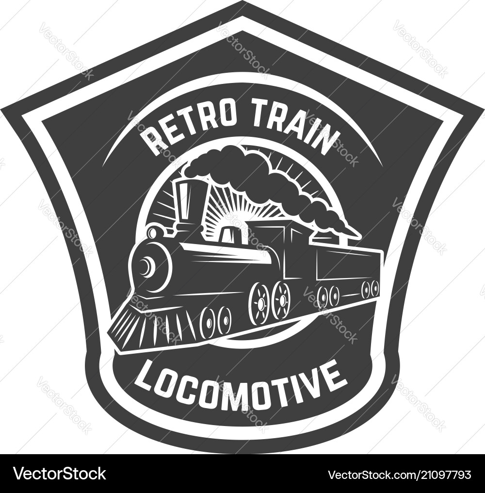 Retro Train Emblem - Steam Locomotive Royalty Free Vector
