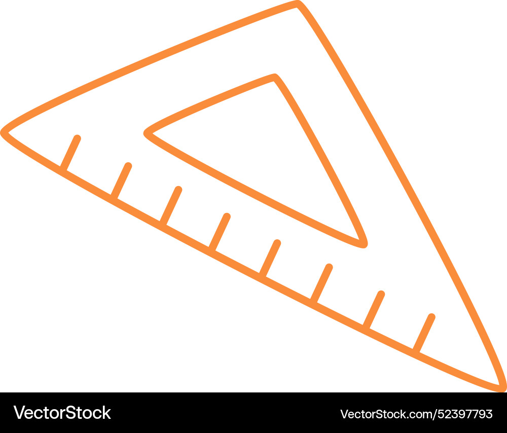 Triangle ruler doodle Royalty Free Vector Image