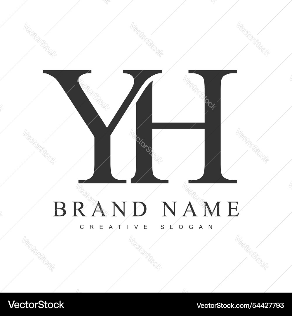 Yh trendy logotype template initial letter y Vector Image