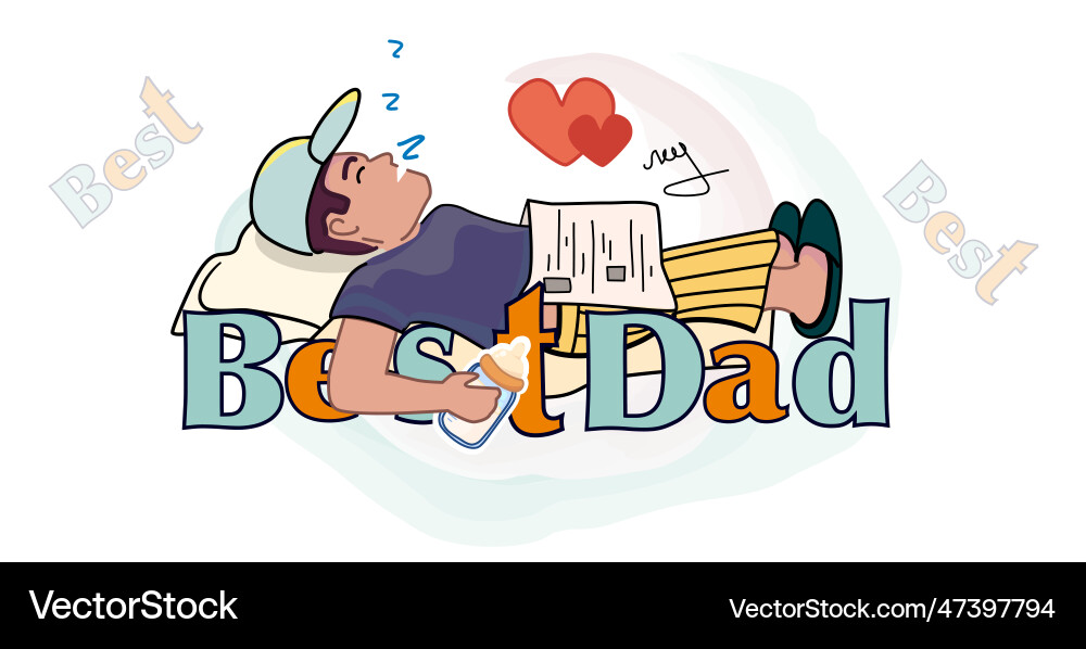 Best dad cartoon Royalty Free Vector Image - VectorStock