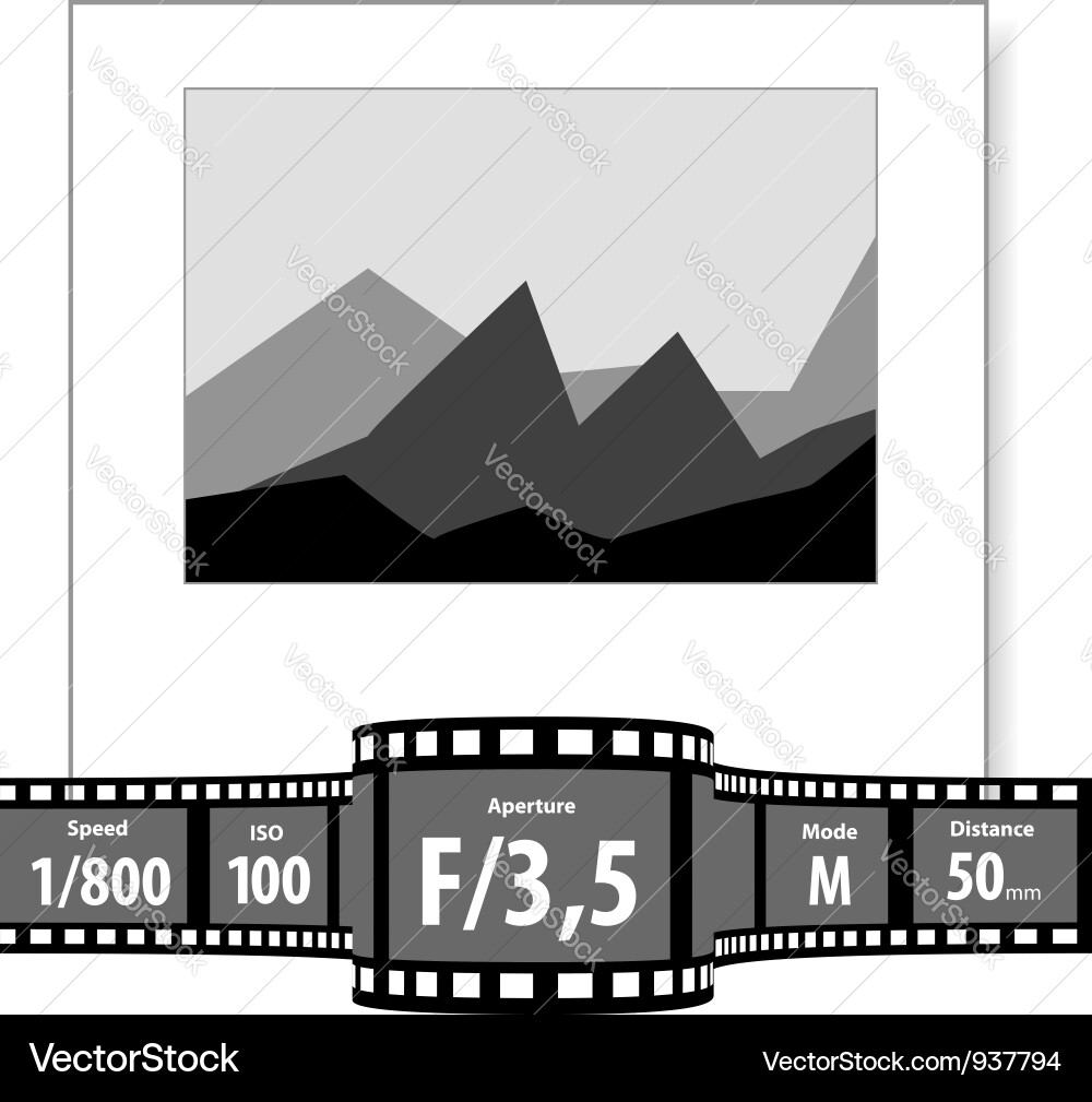 Characteristics of the photographs Royalty Free Vector Image