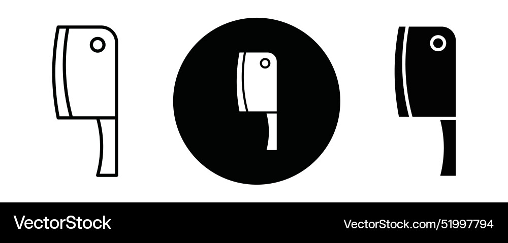 Cleaver for meat outline icon collection or set Vector Image