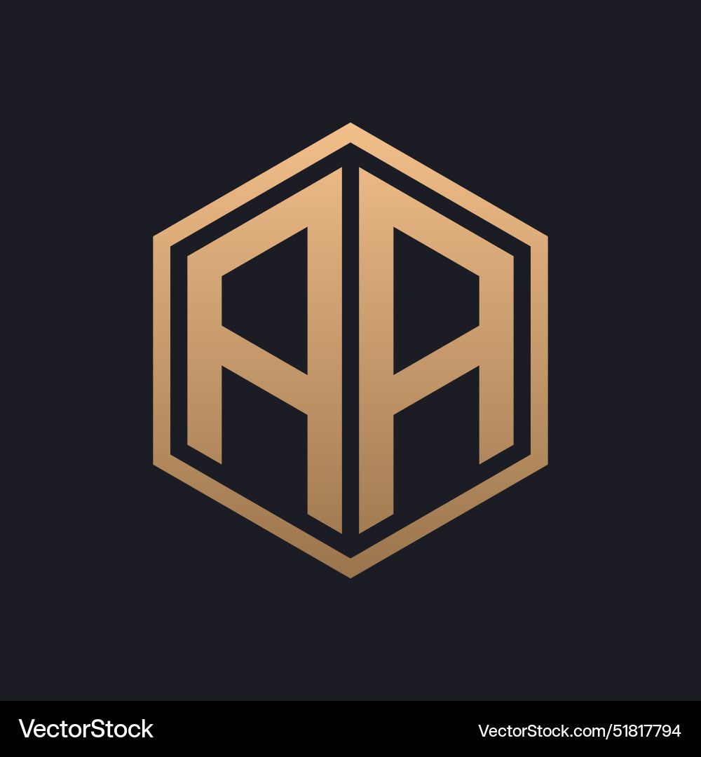 Elegant hexagon letter aa logo design initial Vector Image