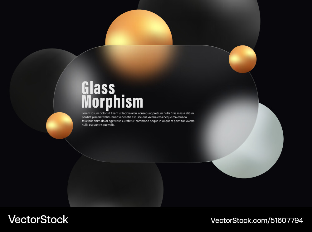Glass morphism background banner made Royalty Free Vector
