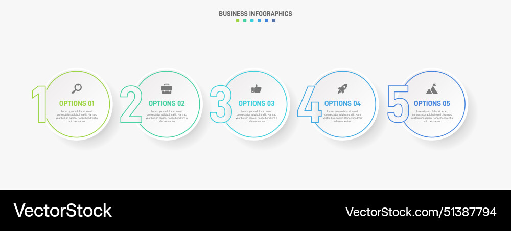 Horizontal progress bar featuring 5 arrow-shaped Vector Image