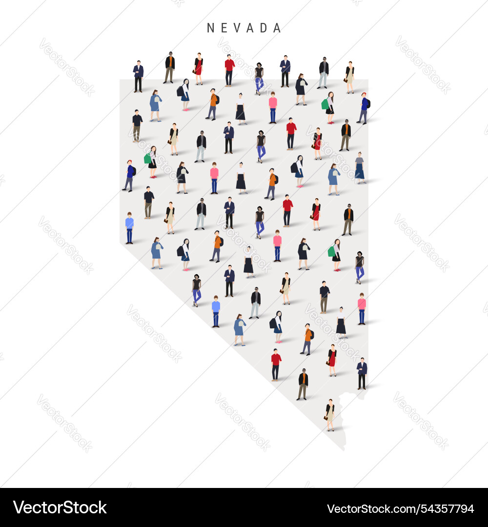 Nevada us state population map large group of Vector Image