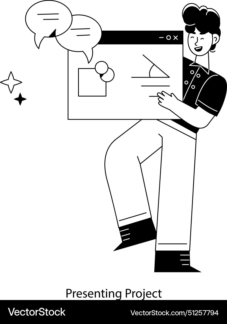 Presenting project Royalty Free Vector Image - VectorStock