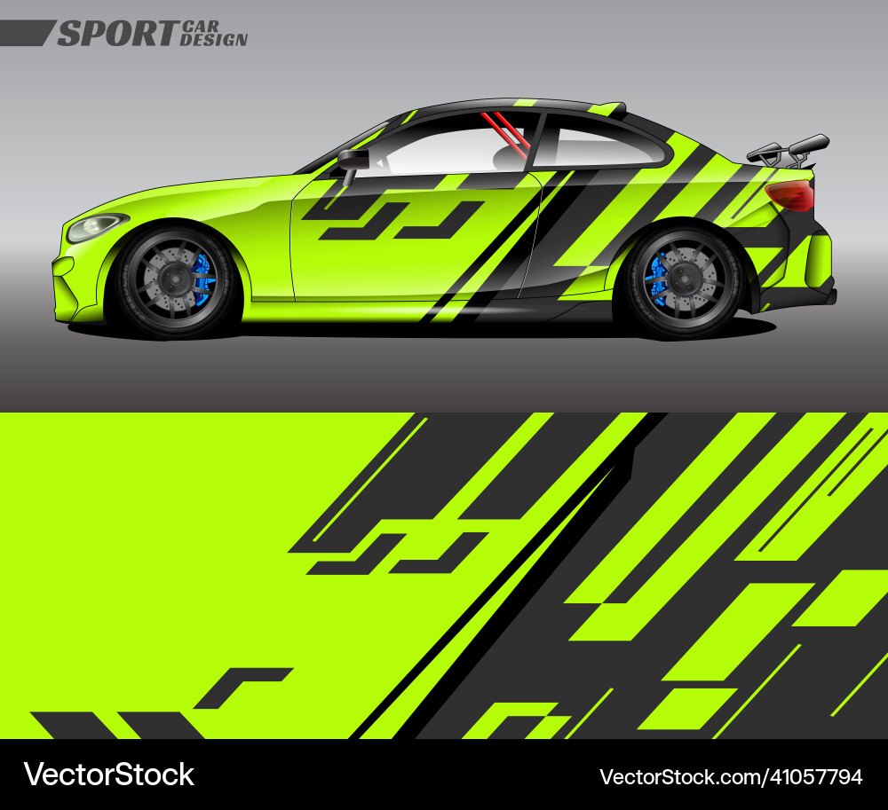 Racing car wrap design with special texture style Vector Image
