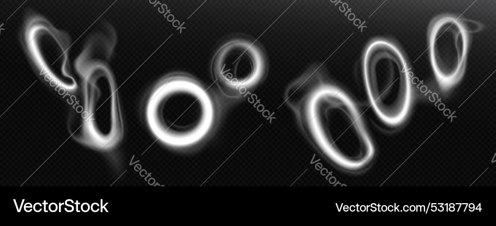 Smoke circle cloud hookah ring isolated Royalty Free Vector