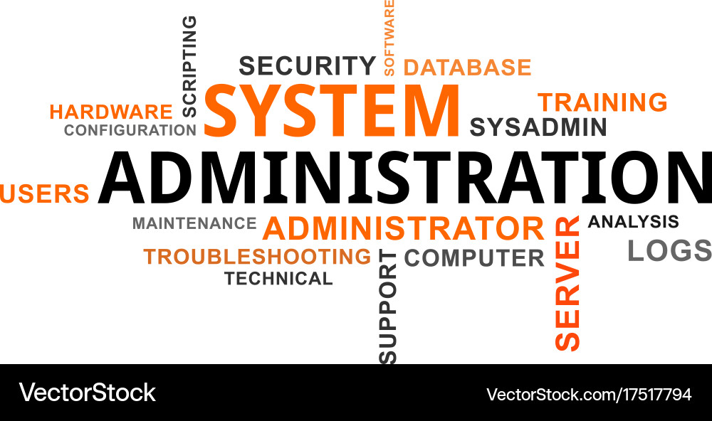 System Administration Word Cloud Royalty Free Vector Image